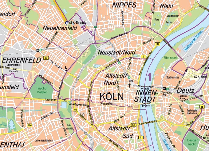 Übersichtskarte 1:50.000 - Stadt Köln